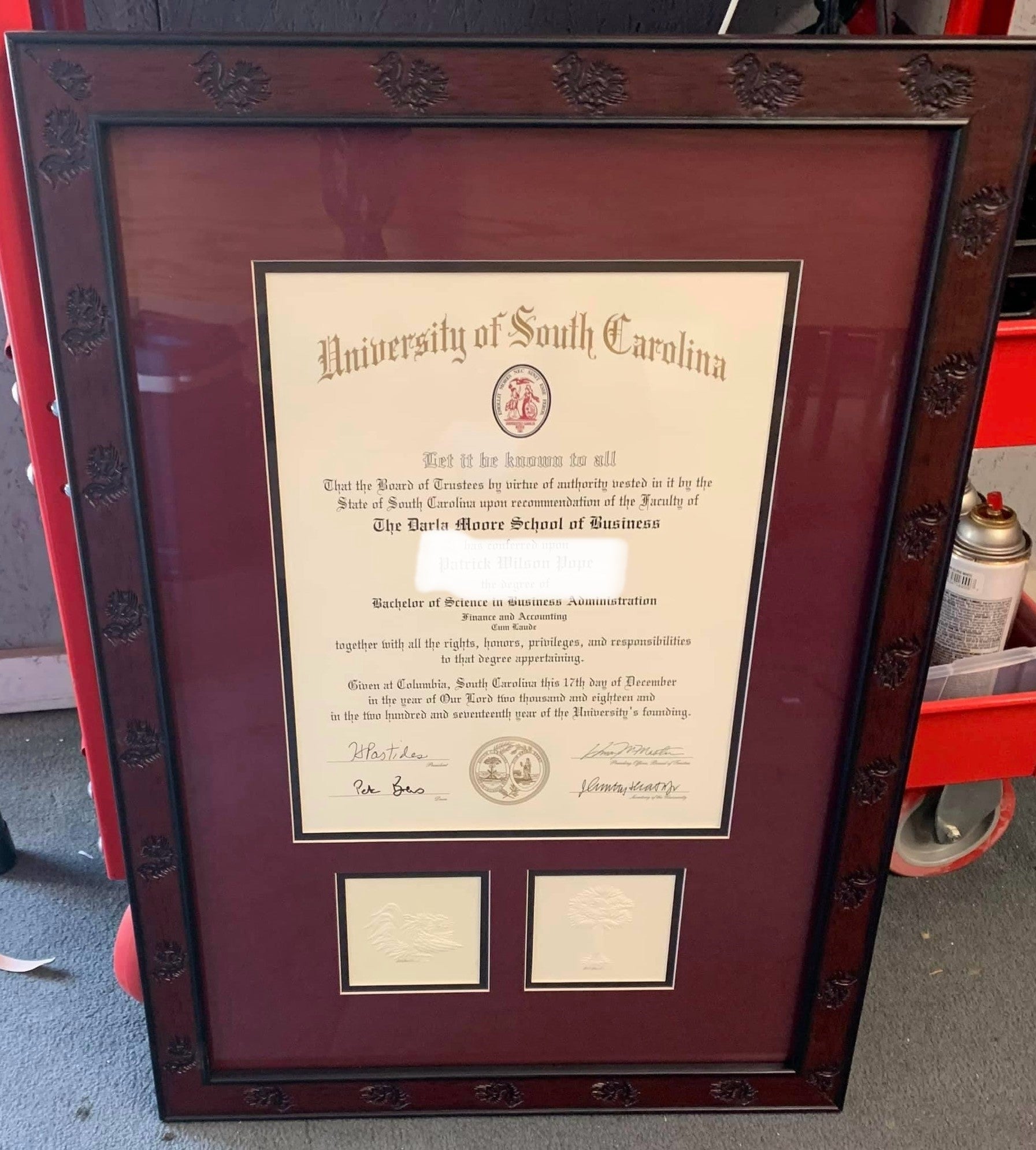 Diploma Frames for University of South Carolina – Vista Art & Framing